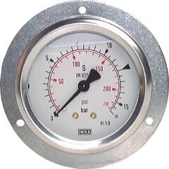 WIKA-Manometer, Typ 213.53 Anschl. hinten (Anzeigebereich bis 160 bar